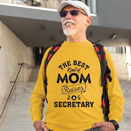 Mothers Day Gift for Busy Secretary Mom Who Raises the Best Kind White and Muticolor Unisex Long Sleeve T Shirt