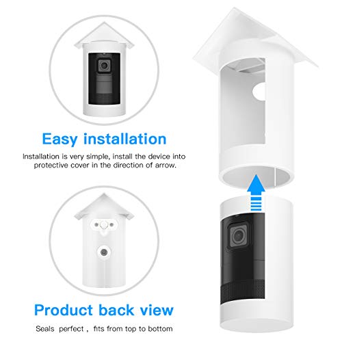 HOLACA Water-Proof Silicone Cover Protective Case for Ring Stick Up Cam Battery HD Security Camera(3rd Generation) - Anti-Scratch Protective Cover for Full Protection (White)