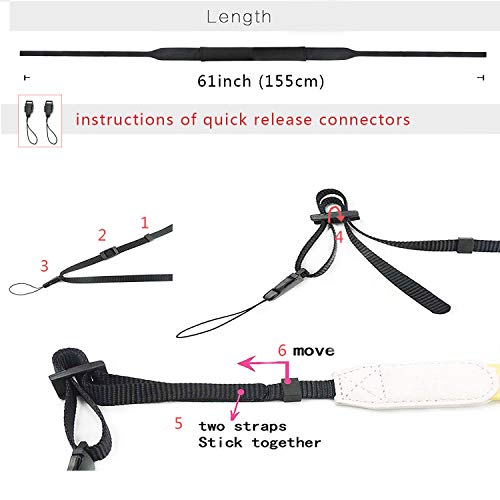 CHMETE Washable Soft Neoprene Camera Neck Strap (Black)