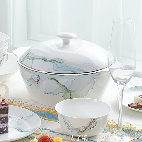 N/A Ceramic Dinnerware Set Kitchen Tableware Dinner Dish Ceramic Plates and Dishes Bowls 56pcs Combination Dishes Set