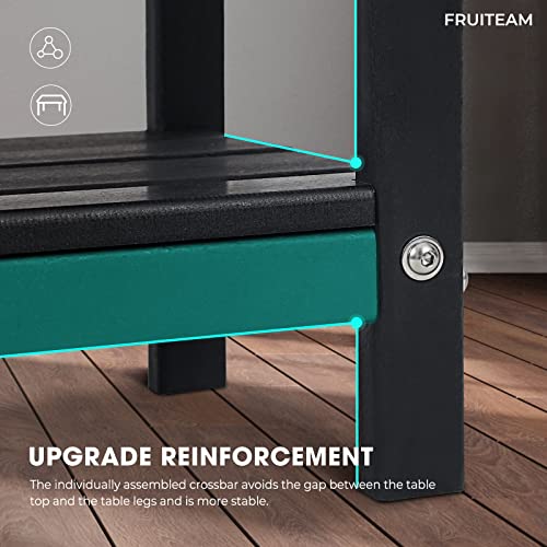 FRUITEAM Adirondack Table Outdoor Side Table, 2-Tier Water-Resistant End Table Modern Plant Table, Easy Maintenance Poly Lumber Patio Table, Indoor Outdoor Companion for Sofa, Garden, Patio, Pool