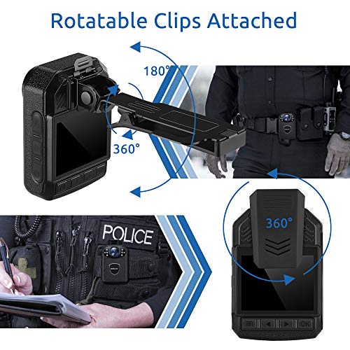 BOBLOV KJ21 Body Camera, 1296P Body Wearable Camera Support Memory Expand Max 128G 8-10Hours Recording Police Body Camera Lightweight and Portable Easy to Operate Clear NightVision (KJ21 Only)