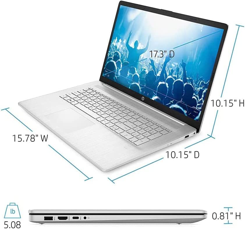 HP 2022 17.3" HD+ Business Laptop, AMD Ryzen 5 5625U Processor, 16GB RAM, 512GB PCIe SSD , Fingerprint Reader, 720p HD Camera, Wi-Fi, HDMI, Win 11 Pro, Black, 32GB SnowBell USB Card