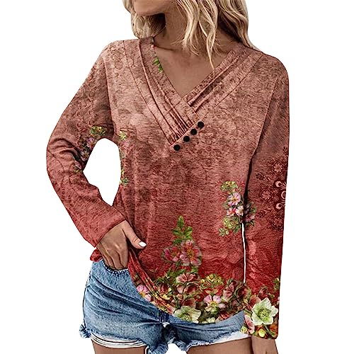 JJHAEVDY Oversized Shirts Sweatshirts for Women Fall Pullover Dressy Color Block Sweatshirt Camo Outfits Womens Oversized Sweatshirt Sweatshirts(3-Wine,Large)