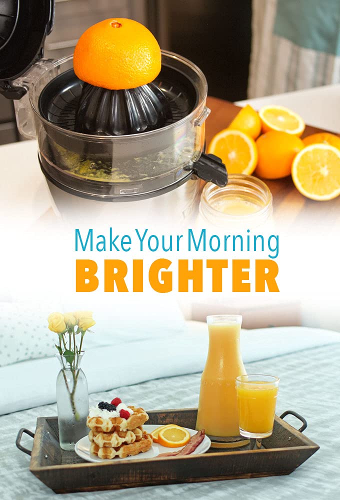 Vinci Hands-Free Patented Electric Citrus Juicer 1-Button Easy Press Lemon Lime Orange Grapefruit Juice Squeezer Easy to Clean Juicer Machine, Black/Stainless Steel
