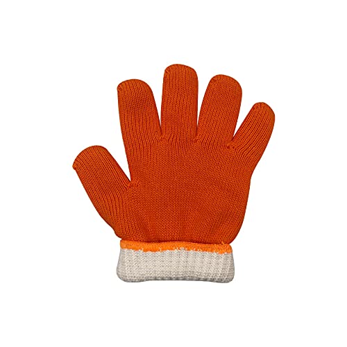 Heat Resistant Oven Mitts, Yarn High Temperature Resistant Kitchen Gloves with Fingers, Durable Gloves for Oven BBQ Garden Work (2 Pair, Orange+White)