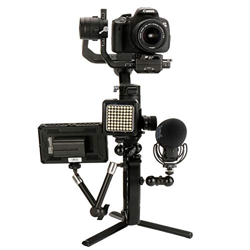 DH03 Handheld Gimbal Grip with Cold Shoe for Mounting Monitors, Microphones, LED Light etc Compatible with DJI Ronin-S, Ronin SC 2, Zhiyun Weebill LAB, Crane 2, Plus, Moza Air Mini Dual Grip