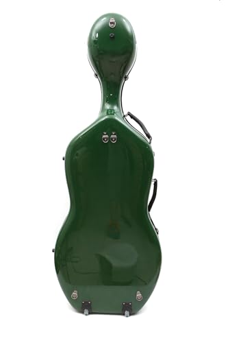 yinfente 4/4 Cello case Carbon Fiber Cello Box Full size Hard case Hard Shell Strong Light 4kg weight Pink color Support 300kg pressure (Green)