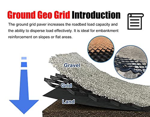 ZIMGOD Pea Gravel Grid Paving Stabilizer, Geocell Ground Grid 2" Depth, Polyethylene Geo Grid Pavers, for Garden Pathway Driveways Subgrade Work (Size : 3m x 4m (10ft x 13ft))