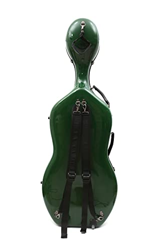 yinfente 4/4 Cello case Carbon Fiber Cello Box Full size Hard case Hard Shell Strong Light 4kg weight Pink color Support 300kg pressure (Green)