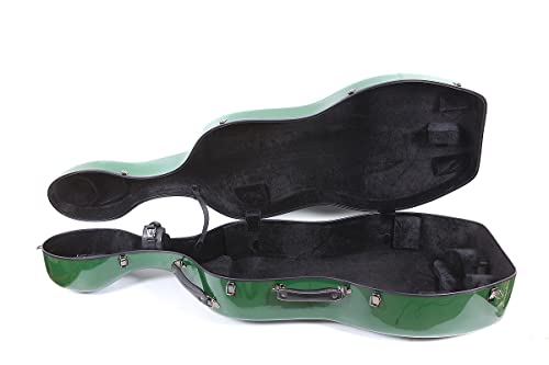 yinfente 4/4 Cello case Carbon Fiber Cello Box Full size Hard case Hard Shell Strong Light 4kg weight Pink color Support 300kg pressure (Green)