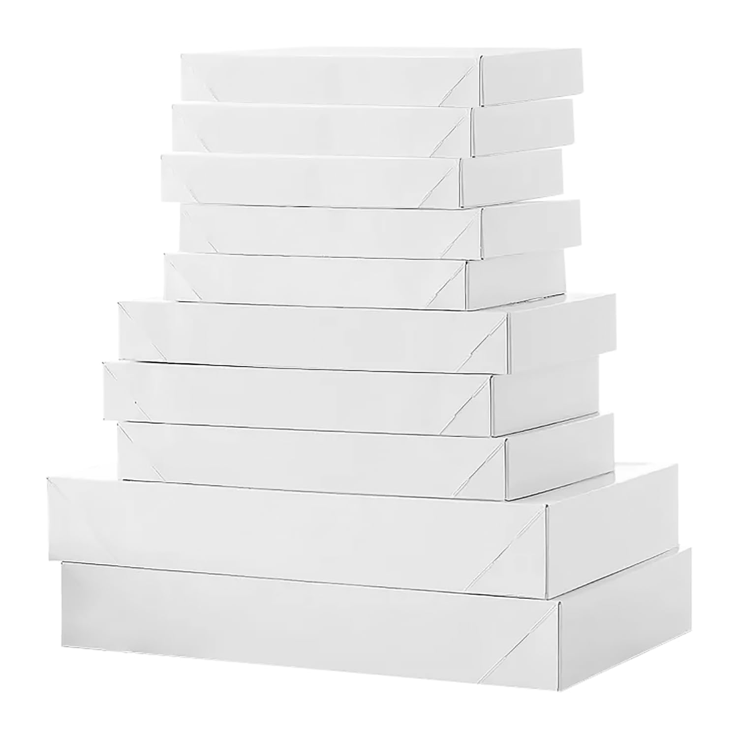 White Gift Box - 10 Pack Assortment - Great For All Occasions: Birthdays, Holidays, Graduations and Special Occasions, Assorted 2 Robe Gift Boxes, 3 Shirt Gift Boxes and 5 Lingerie Gift Boxes by ALEF