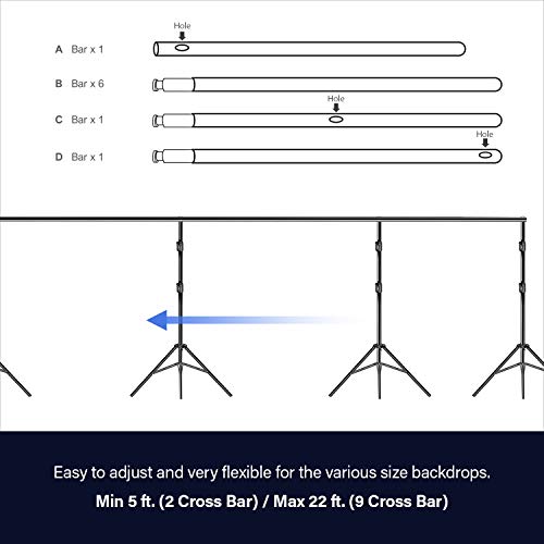 LimoStudio (Heavy Duty) 20 ft. Wide x 10.3 ft. Tall Backdrop Stands, High Stability with 1.45" Thick Pole, Adjustable Width & Length, Background Support System Kit with Super Spring Clamps, AGG2280