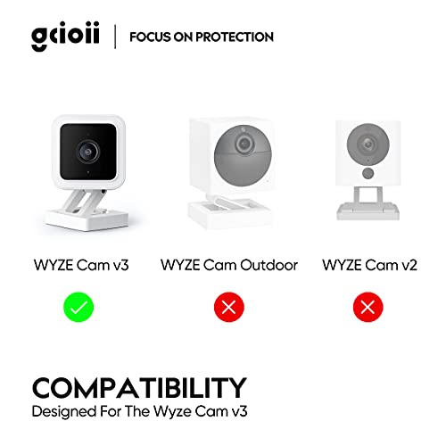 Gcioii Protective Silicone Skins Only for Wyze Cam V3 Camera,Weather-Resistant Waterproof Anti-Sun All-Round Protective Case/Cover Accessories for Indoor and Outdoor Using(3Pack Black)