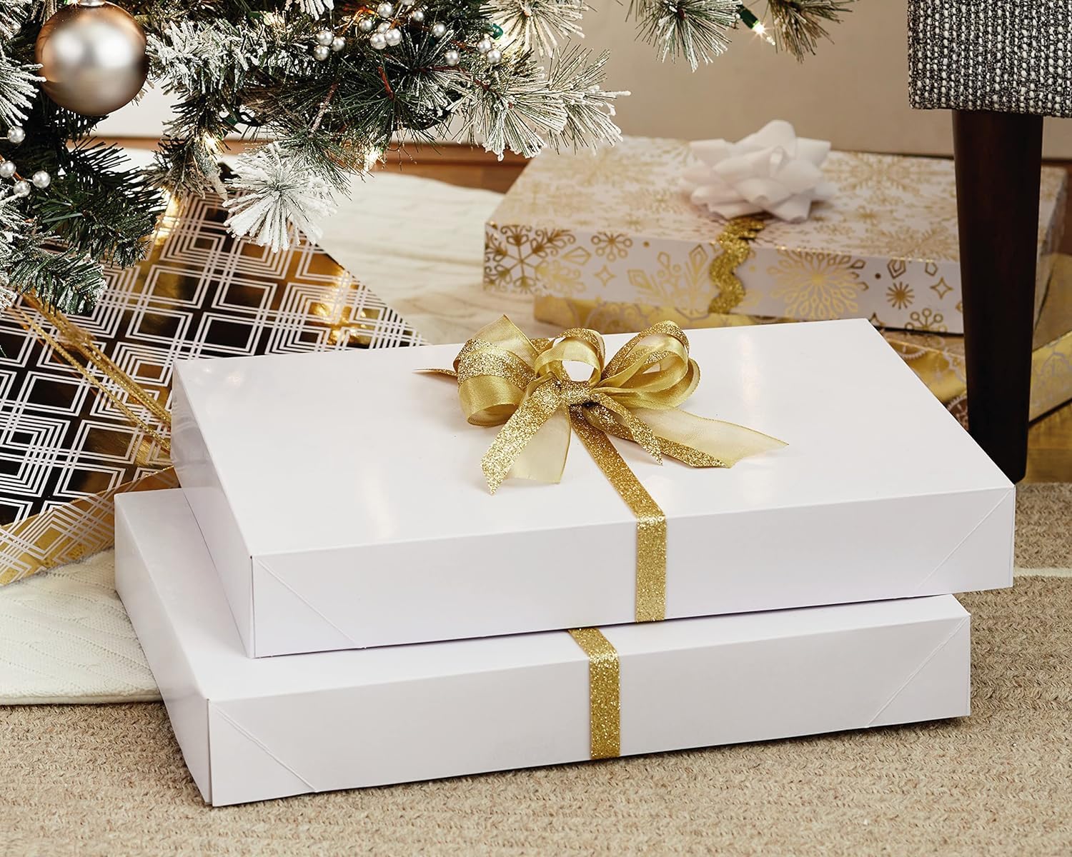 White Gift Box - 10 Pack Assortment - Great For All Occasions: Birthdays, Holidays, Graduations and Special Occasions, Assorted 2 Robe Gift Boxes, 3 Shirt Gift Boxes and 5 Lingerie Gift Boxes by ALEF