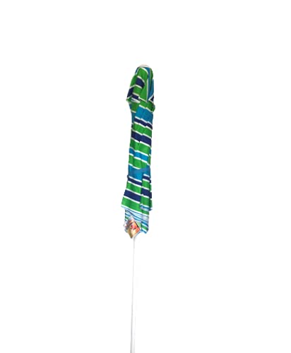 Sunspecs 6.5 feet Outdoor Patio Beach Garden Umbrella with Fat Pole Tilt Matching Carry Bag (GreenBlue stripes)