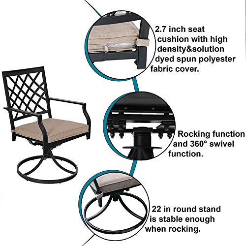 MFSTUDIO 9PCS Outdoor Patio Dining Set, 8 Armrest Stackable Swivel Chairs, 1 Rectangular Expandable Table, Porch Lawn Backyard Garden Furniture Sets