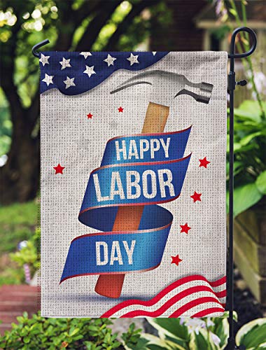 Hollyhorse Happy Labor Day Garden Flag - 12.5 x18 Inch Double Sided Vertical Outdoor & Yard Flag | Wonderful Labor Day Decoration