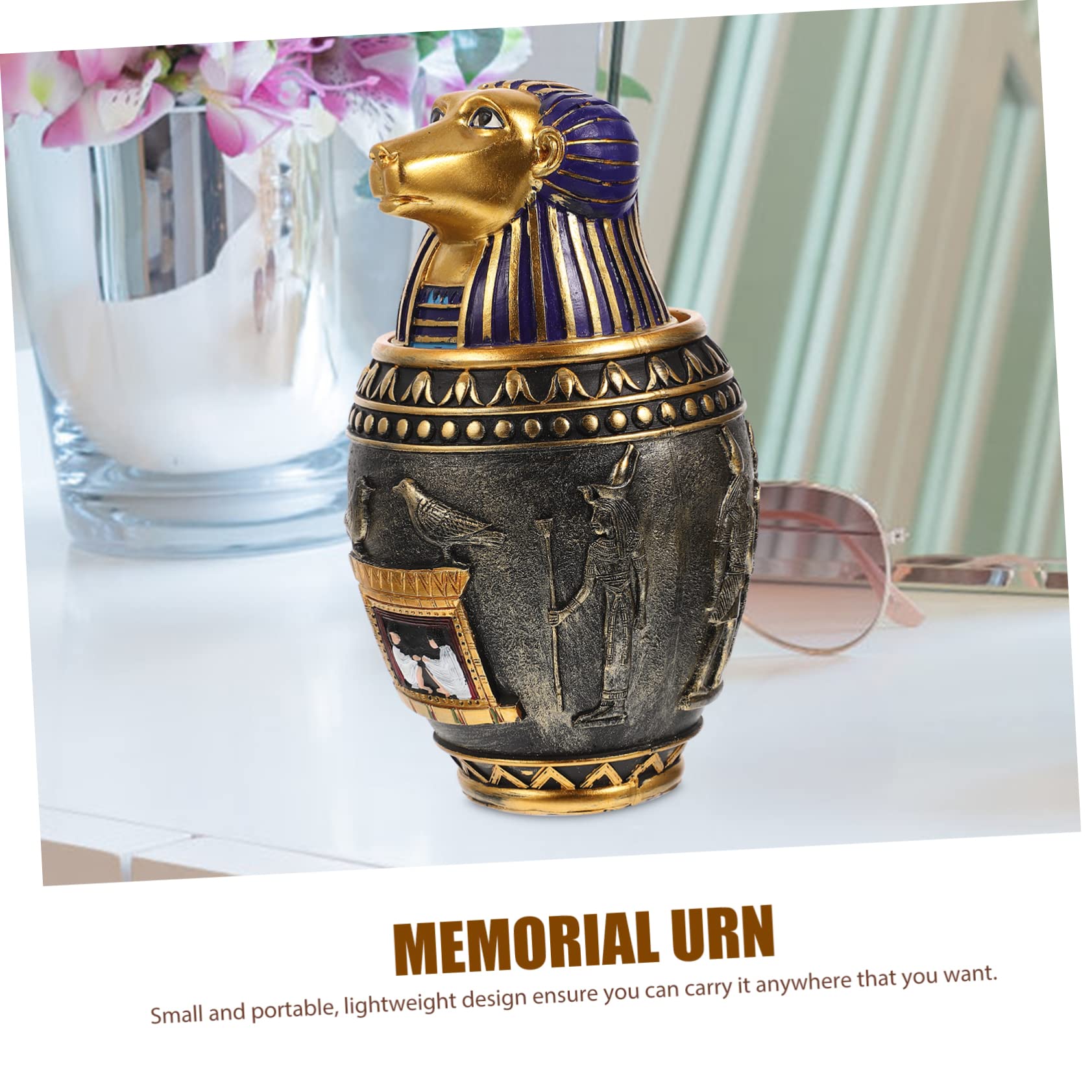 3pcs Egyptian Urn Pet Ash Storage Bottle Pet Commemorative Casket Pet Cremation Urn Bone Ash Container Urn for Cat Ashes Animals Ash Bottle Dog Ash Bottle Pet Cinerary Holder