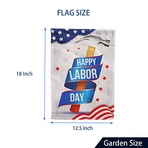 Hollyhorse Happy Labor Day Garden Flag - 12.5 x18 Inch Double Sided Vertical Outdoor & Yard Flag | Wonderful Labor Day Decoration