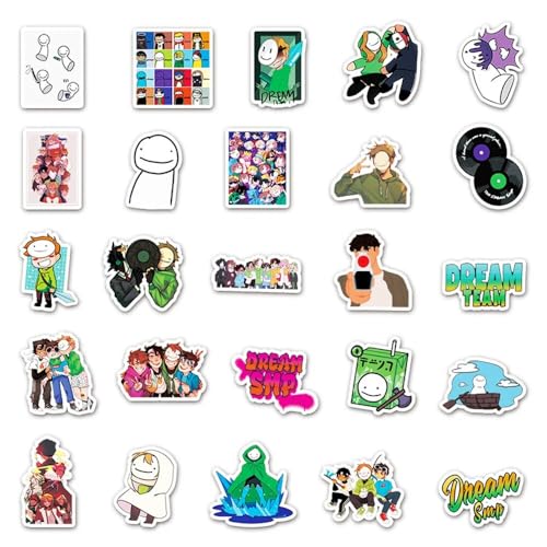 50PCS Cartoon Dream SMP Graffiti Funny Cute Stickers for Suitcase Skateboard Laptop Computer Water Bottles Car Teens Boys Girls Decal Waterproof Sticker for Phone Computer Decal Pegatinas Juguete