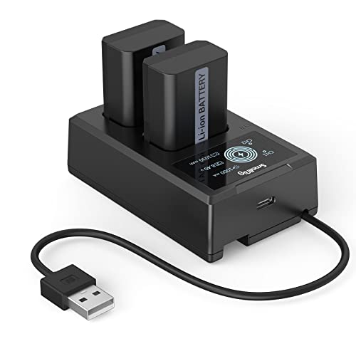 SmallRig NP-FW50 Battery Charger Set for Sony NP-FW50 Battery, Double Slot NP-FW50 Charger for Sony ZV-E10, A6000, A6500, A6300, A6400, A7, A7 II, A7R II, A7S II, A7S, A7R, RX10, 1030mAh - 3818