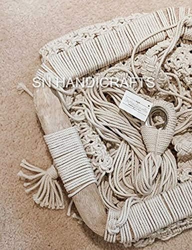 S.N.HANDICRAFTS Luxurious Boho Macrame Baby Swing Natural Rope Hammock for Baby Macrame Swing Chair for Baby SN 55 One Size