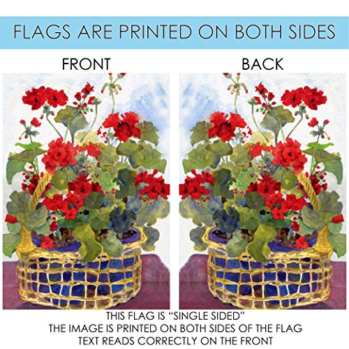 Toland Home Garden 109136 Geranium Basket Spring Flag 28x40 Inch Double Sided Spring Garden Flag for Outdoor House Flower Flag Yard Decoration