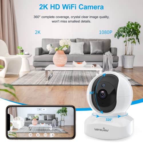 Home Security Camera, Baby Camera,1080P HD wansview Wireless WiFi Camera for Pet/Nanny, Motion Alerts, 2 Way Audio, Night Vision, Compatible with Alexa Echo Show, with TF Card Slot and Cloud