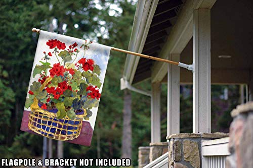 Toland Home Garden 109136 Geranium Basket Spring Flag 28x40 Inch Double Sided Spring Garden Flag for Outdoor House Flower Flag Yard Decoration