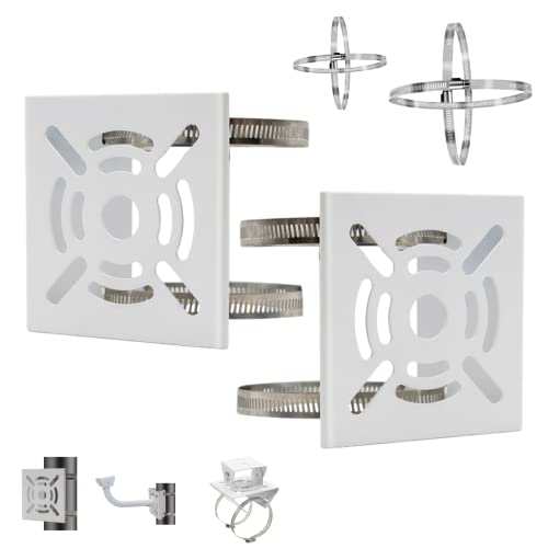 2pcs Universal Wall Mounting Bracket with 8 Loops, Vertical Pole Mount Adapter for CCTV Security Camera PTZ Dome Indoor Outdoor AP Access Point Client CPE