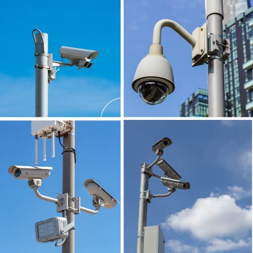 2pcs Universal Wall Mounting Bracket with 8 Loops, Vertical Pole Mount Adapter for CCTV Security Camera PTZ Dome Indoor Outdoor AP Access Point Client CPE