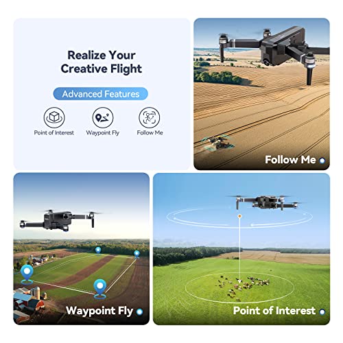 Ruko F11PRO Drones with Camera for Adults 4K UHD Camera 60 Mins Flight Time with GPS Auto Return Home Brushless Motor-Black(with Carrying Case)