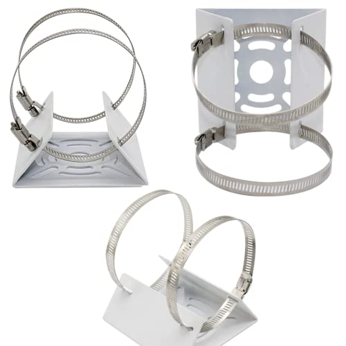 2pcs Universal Wall Mounting Bracket with 8 Loops, Vertical Pole Mount Adapter for CCTV Security Camera PTZ Dome Indoor Outdoor AP Access Point Client CPE