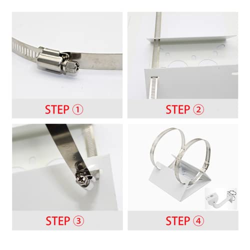 2pcs Universal Wall Mounting Bracket with 8 Loops, Vertical Pole Mount Adapter for CCTV Security Camera PTZ Dome Indoor Outdoor AP Access Point Client CPE