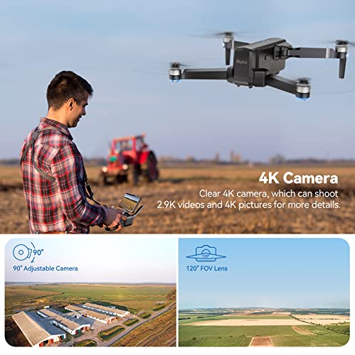 Ruko F11PRO Drones with Camera for Adults 4K UHD Camera 60 Mins Flight Time with GPS Auto Return Home Brushless Motor-Black(with Carrying Case)