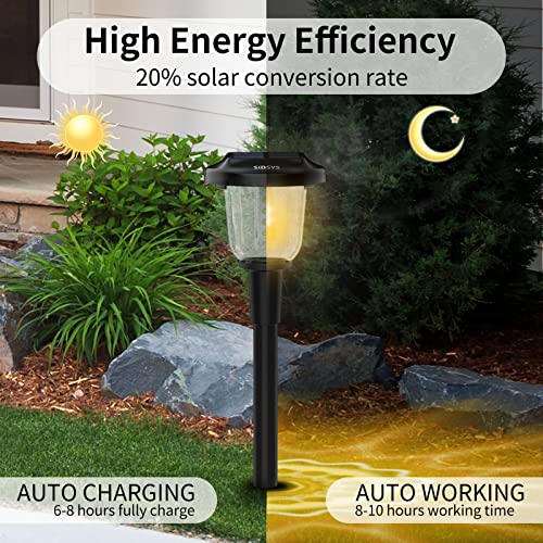SIDSYS Outdoor Solar Lights for Yard, Glass Dream Dynamic Solar Outdoor Lights, 230LM Pattern Changing Warm Solar Garden Lights, IP65 Waterproof Solar Powered Pathway Lights 8 Pack