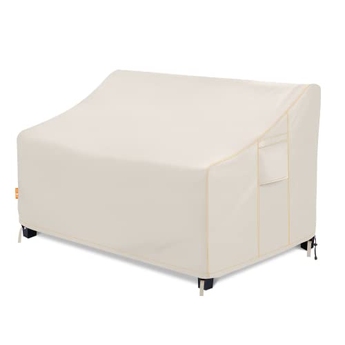 ZEJUN Outdoor Loveseat Cover Waterproof, 600D Patio Sofa Cover, 58" L x 28" D x 35" H, UV Resistant, Anti-fad, Dustproof Loveseat Couch Cover for Patio Furniture, Porch loveseat, Lawn Bench Chairs