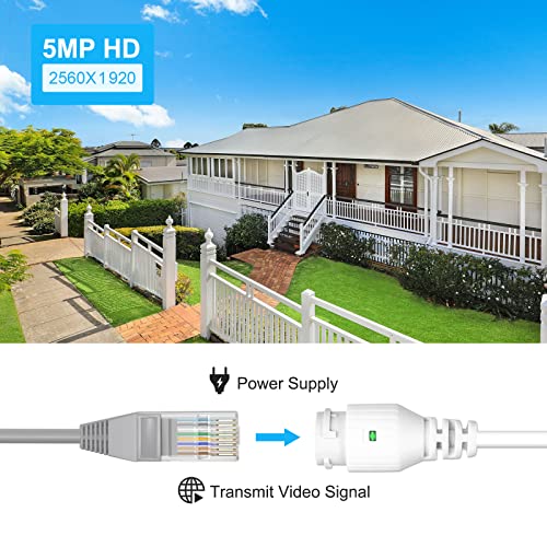 Jennov POE Security Camera 5MP(2592x1944) HD IP PTZ Security Camera CCTV Home Video & Audio Surveillance Outdoor Pan Tilt & 5X Zoom Night Vision Motion Detection Free Phone App Remote View