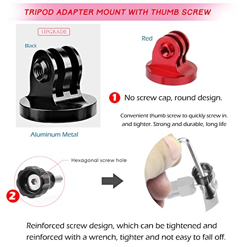 Niewalda Alumium Tripod Mount Adapter, Gopro Threaded Mount Adapter,Action Camera Tripod Aluminum Mount,for GoPro Max, GoPro Hero, DJI Osmo Action Camera (Two Groups)