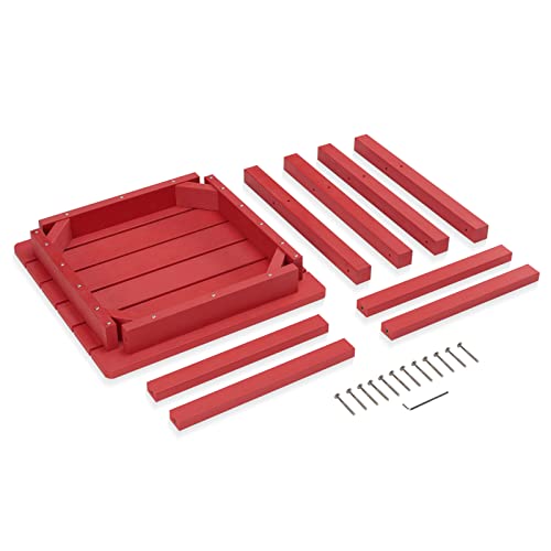 Psilvam Oversized Outdoor Side Table, 19.68" Poly Lumber Adirondack Side Table, Weather Resistant Patio Side Table for Poolside, Garden and Front Porch (Red)