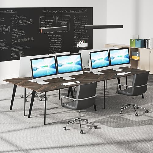 LITTLE TREE 6FT Conference Table, 70.2”W X 30.9”D Rectangular Meeting Room Table Seminar Table,Brwon