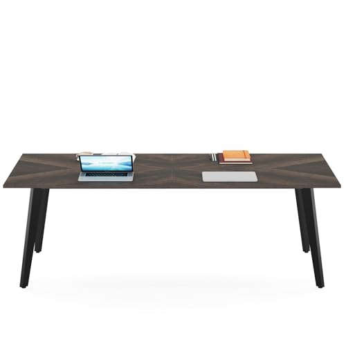 LITTLE TREE 6FT Conference Table, 70.2”W X 30.9”D Rectangular Meeting Room Table Seminar Table,Brwon