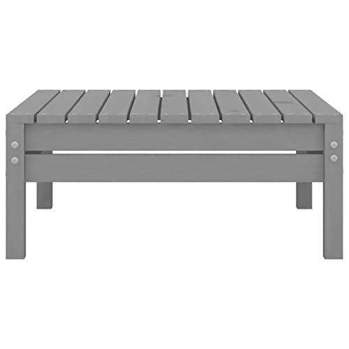 Solid Pinewood Patio Footstool Features a Modular Design for Home Garden Lawn Porch Poolside, Easy to Move Around Outdoor Furniture, 25" x 25" x 11.2", Gray