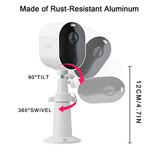 (4 Pack, Metal), BFYTN Security Camera Metal Wall/Ceiling Mount, Adjustable Indoor/Outdoor Mount Compatible with Arlo, Arlo Pro 2 3, Arlo Ultra Others -Replacement Mount for Ring Stick Up Cam Battery