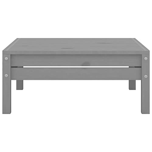 Solid Pinewood Patio Footstool Features a Modular Design for Home Garden Lawn Porch Poolside, Easy to Move Around Outdoor Furniture, 25" x 25" x 11.2", Gray