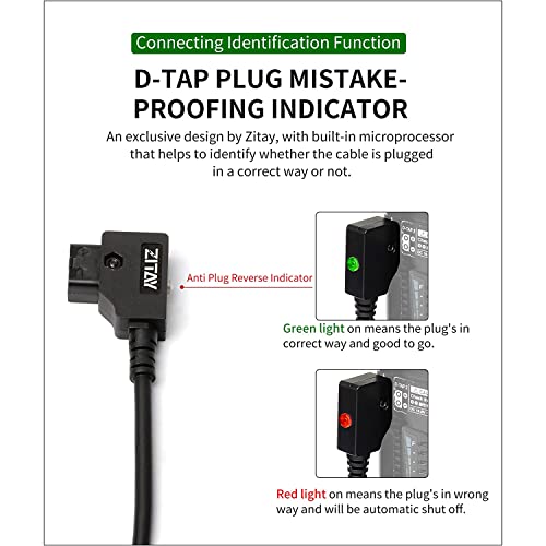 ZITAY D-tap to NP-FZ100 Dummy Battery Coiled Power Cable Cord Adapter Compatible for Sony Alpha 1 Alpha A7III A7R III A9 A7R IV Alpha 9 II A9R A9S A7R3 A7S3 FX3 Camera