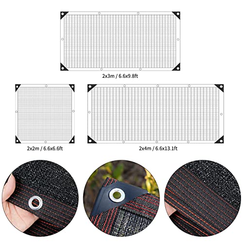 OBDKCAN 60% Shade Cloth Black Sunblock Shade Cloth with Grommets Mesh Tarp for Plants Durable Net Tarp Mesh Shading Antifreezing for Greenhouse,Garden,Pergola, Barn Kennel, 10 x 14FT