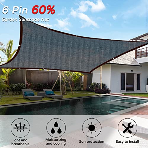 OBDKCAN 60% Shade Cloth Black Sunblock Shade Cloth with Grommets Mesh Tarp for Plants Durable Net Tarp Mesh Shading Antifreezing for Greenhouse,Garden,Pergola, Barn Kennel, 10 x 14FT