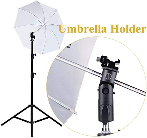FOTYRIG Camera Speedlite Mount Flash Stand Bracket Umbrella Mount Holder Shoe Mount Compatible with Nikon Pentax Olympus Nissin Metz and Other Speedlite Flashes E Type-2 Pack